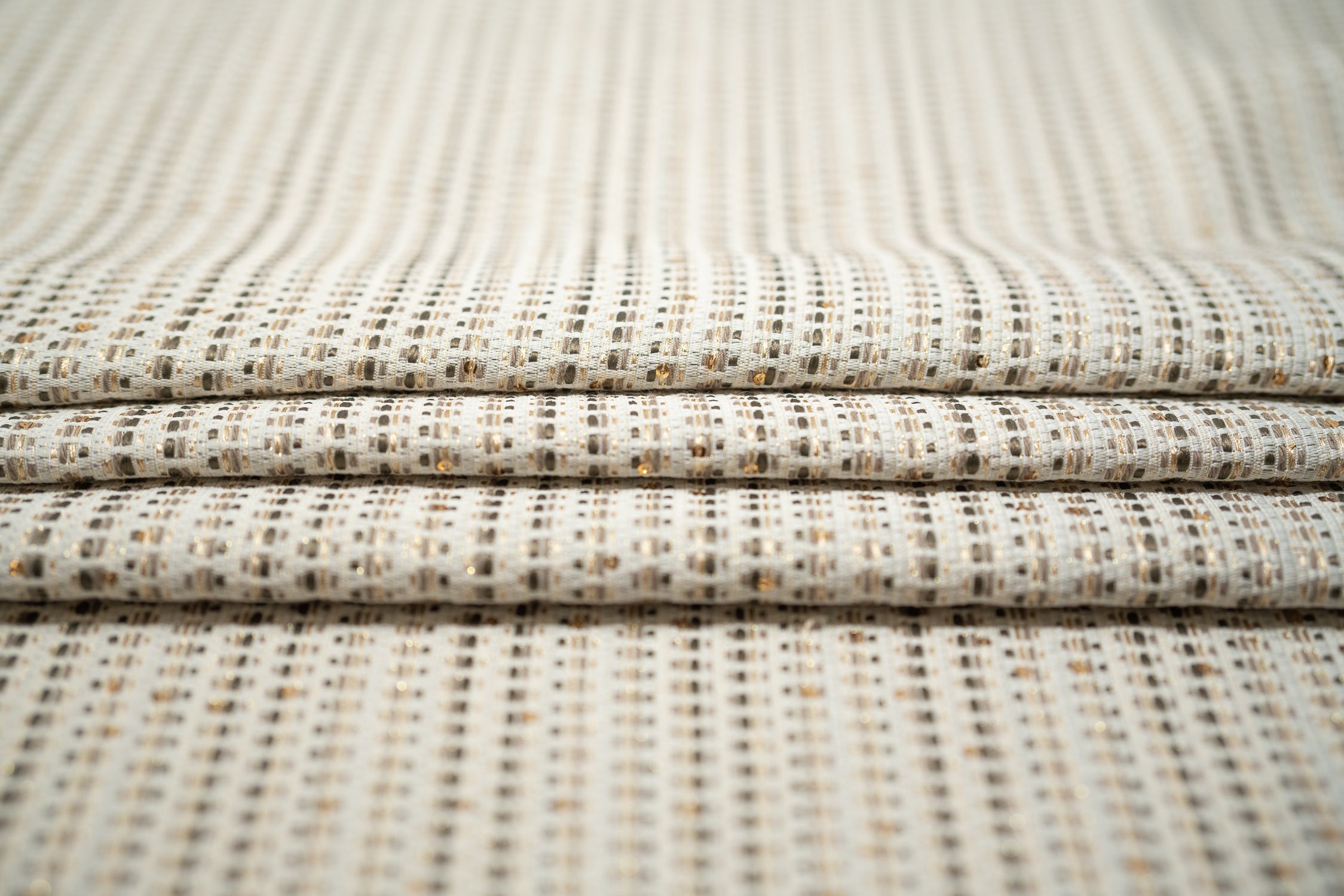 White And Gold Weave Metallic Brocade Fabric Blue Moon Fabrics